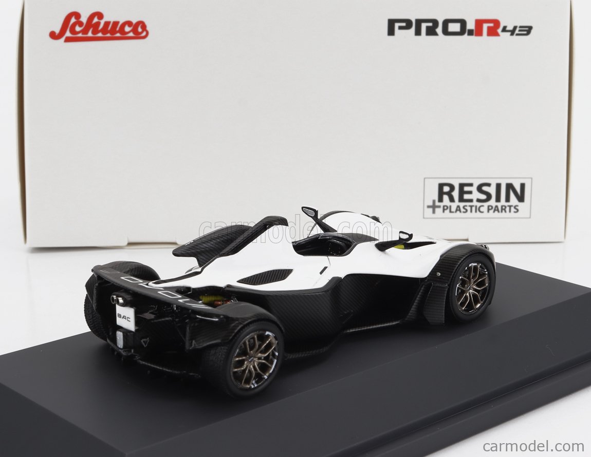 SCHUCO 450924600 Scale 1/43 | BAC MONO ROADSTER 2009 WHITE BLACK