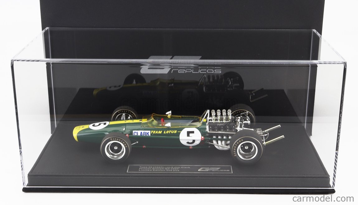 GP-REPLICAS GP139A Scale 1/18 | LOTUS F1 49 N 5 WINNER BRITISH GP 1967 JIM CLARK GREEN YELLOW