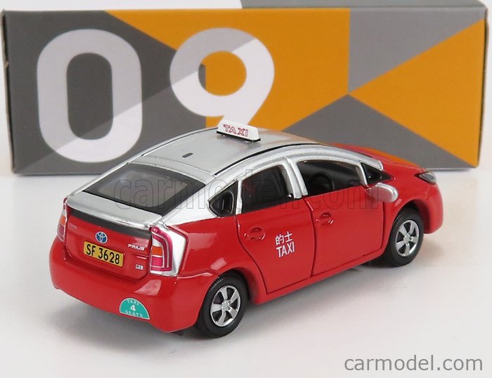 TINY TOYS ATC65238 Scale 1/64 | TOYOTA PRIUS TAXI 2009 RED SILVER
