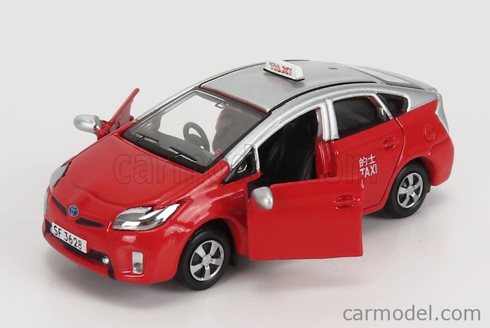 TINY TOYS ATC65238 Scale 1/64 | TOYOTA PRIUS TAXI 2009 RED SILVER