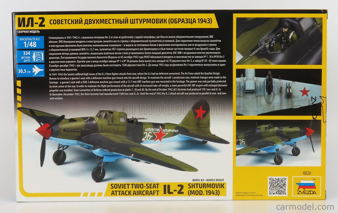 ZVEZDA 4826 Escala 1/48 | ILIUSHIN IL-2 SHTURMOVIK SOVIET AIRCRAFT AIRPLANE MILITARY 1943