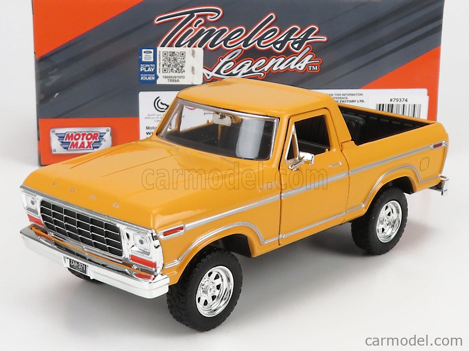 MOTOR-MAX 79374Y Scale 1/24 | FORD USA BRONCO HARD-TOP OPEN 1978 YELLOW