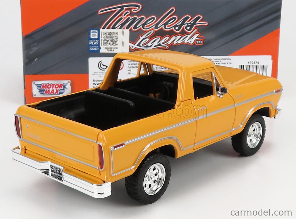 MOTOR-MAX 79374Y Scale 1/24 | FORD USA BRONCO HARD-TOP OPEN 1978 YELLOW