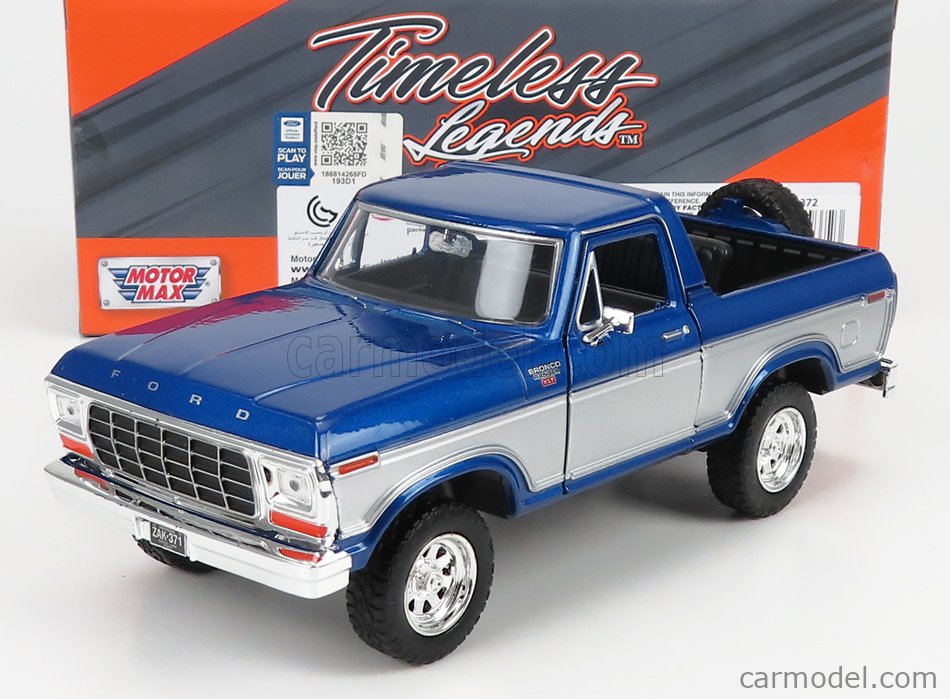 MOTOR-MAX 79372BW Scale 1/24 | FORD USA BRONCO HARD-TOP OPEN 1978 BLUE ...