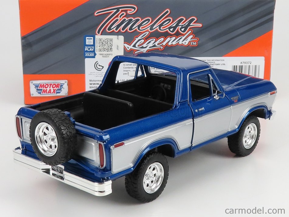 MOTOR-MAX 79372BW Scale 1/24 | FORD USA BRONCO HARD-TOP OPEN 1978 BLUE ...
