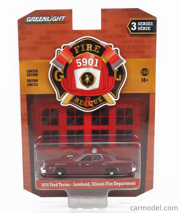 GREENLIGHT 67030A Scale 1/64 | FORD USA TORINO ILLINOIS FIRE ENGINE ...