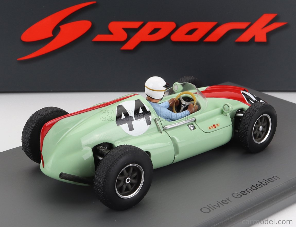 SPARK-MODEL S8052 Scale 1/43 | COOPER F1 T51 N 44 2nd FRANCE GP 1960 O.GENDEBIEN LIGHT GREEN RED
