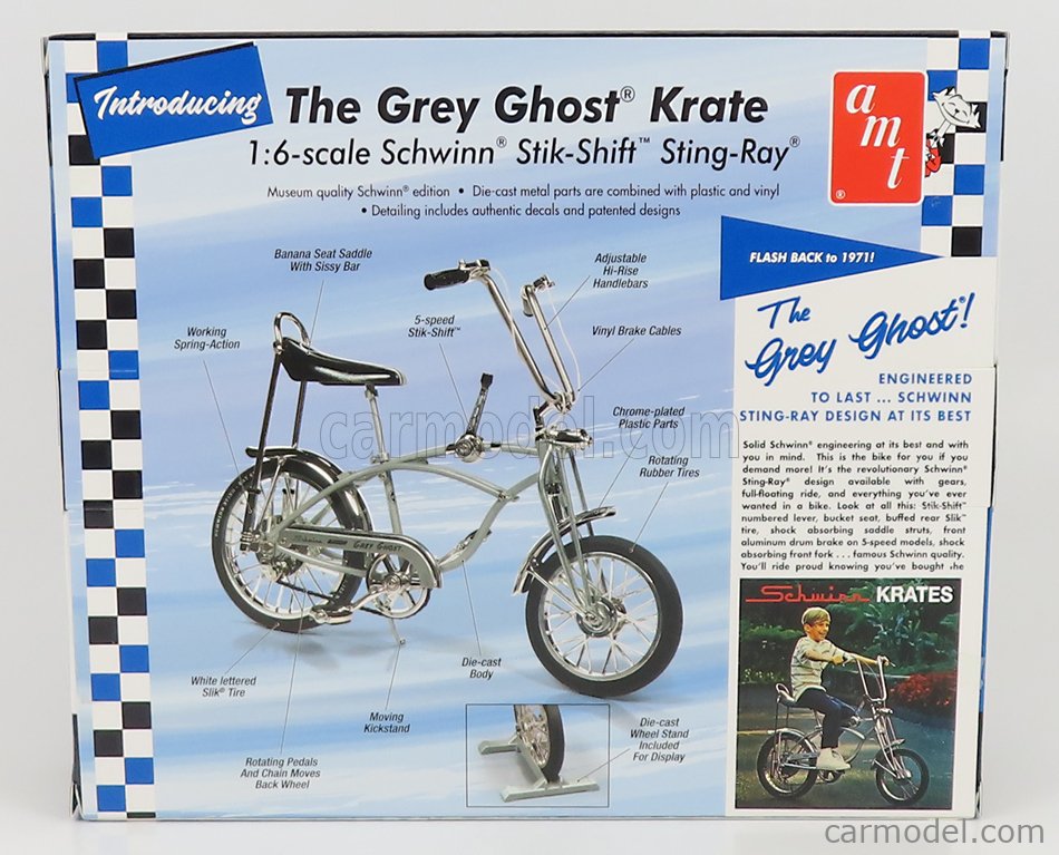 AUTOWORLD AMTD003 Scale 1/6 | SCHWINN BIKE GREY KRATE 1962 GHOST GREY