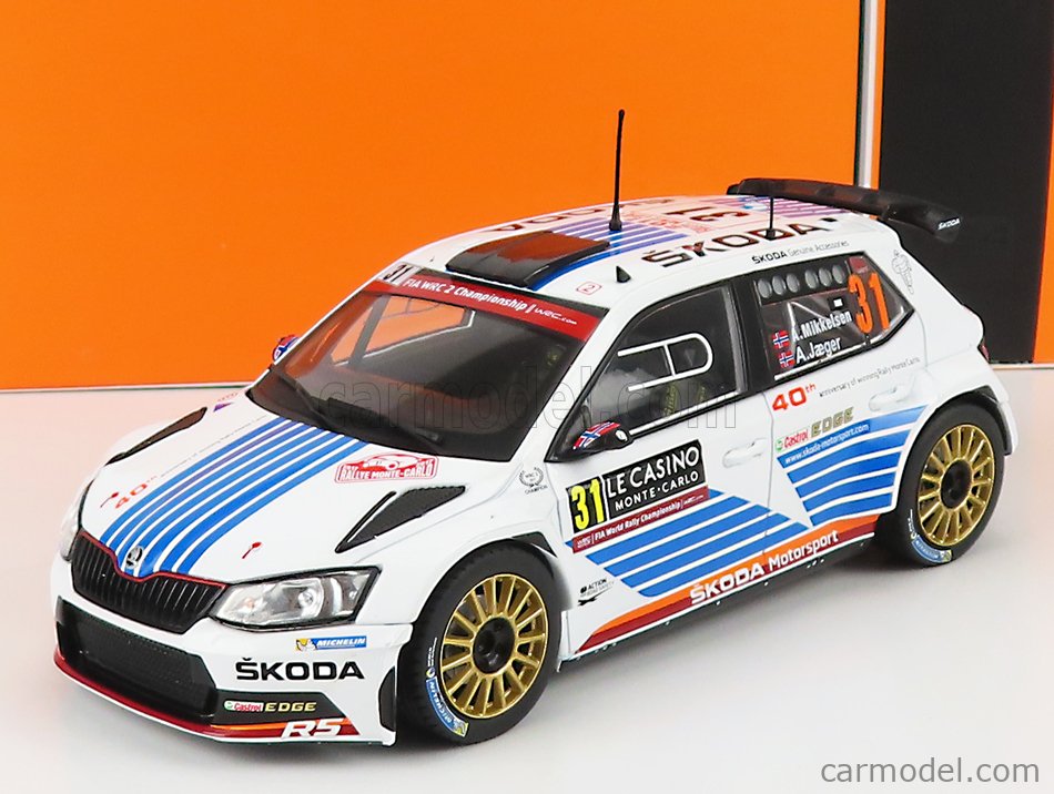 IXO-MODELS 24RAL013A Scale 1/24 | SKODA FABIA R5 N 31 RALLY MONTECARLO 2017 A.MIKKELSEN - A ...