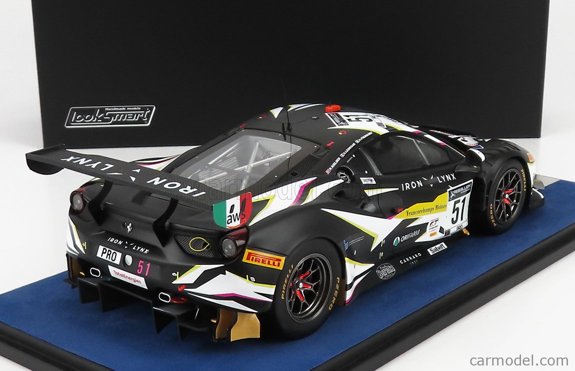 LOOKSMART LS18RC015 Scale 1/18 | FERRARI 488 GT3 EVO IRON LYNX TEAM N 51 WINNER 24h SPA 2021 C ...