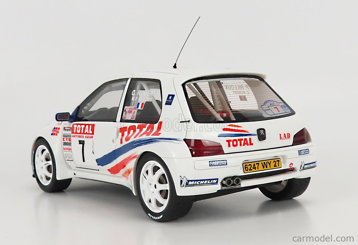 OTTO-MOBILE OT947 Scale 1/18 | PEUGEOT 106 MAXI N 7 RALLY D'ANTIBES 2000 C.ROBERT - M.P.BILLOUX ...