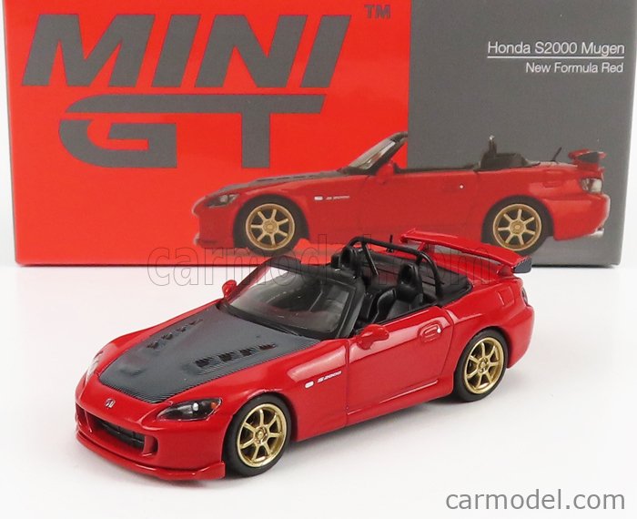 MINI-GT MGT00367-L Scale 1/64 | HONDA S2000 MUGEN SPIDER LHD 2000 RED BLACK