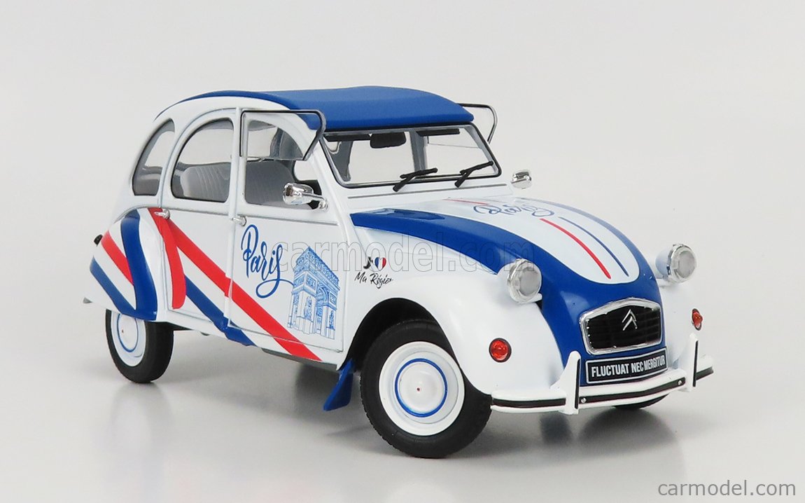 SOLIDO 1805018 Scale 1/18 | CITROEN 2CV 6 REGION PARIS 1982 WHITE BLUE RED