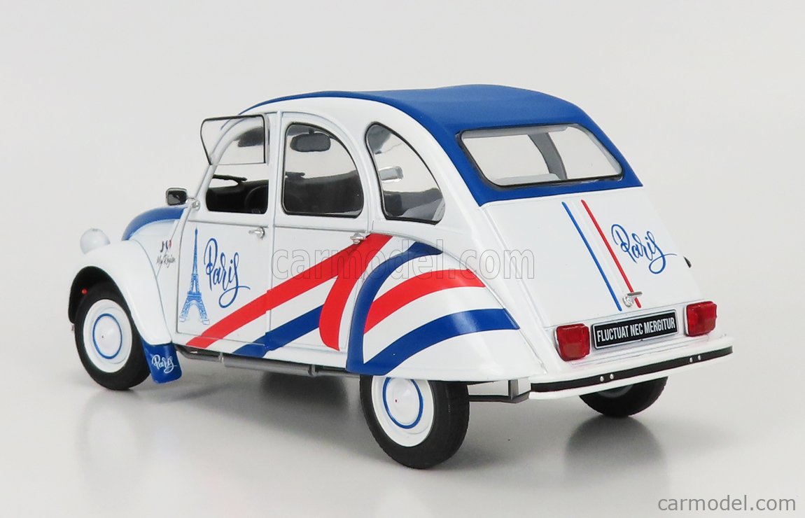 SOLIDO 1805018 Scale 1/18 | CITROEN 2CV 6 REGION PARIS 1982 WHITE BLUE RED