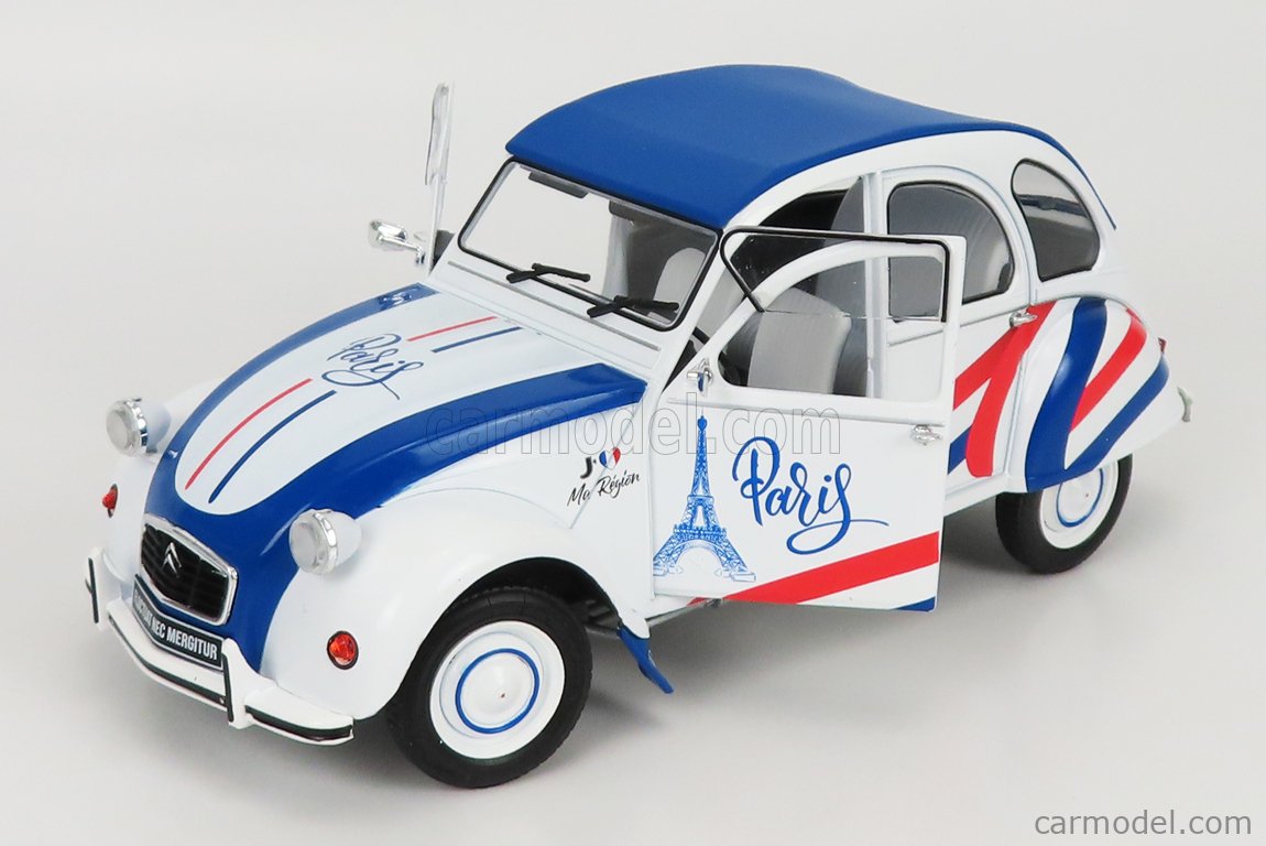 SOLIDO 1805018 Escala 1/18 | CITROEN 2CV 6 REGION PARIS 1982 WHITE BLUE RED