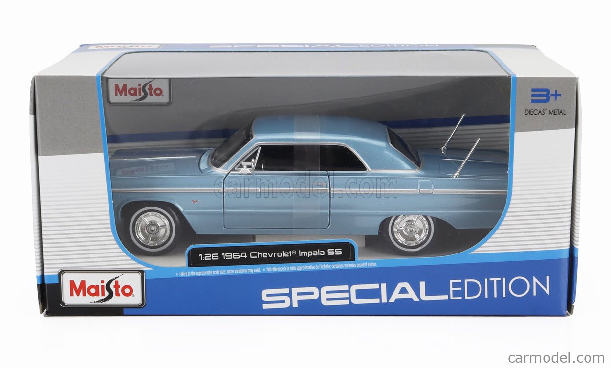 MAISTO 32908 Scale 1/24 | CHEVROLET IMPALA SS 1964 LIGHT BLUE
