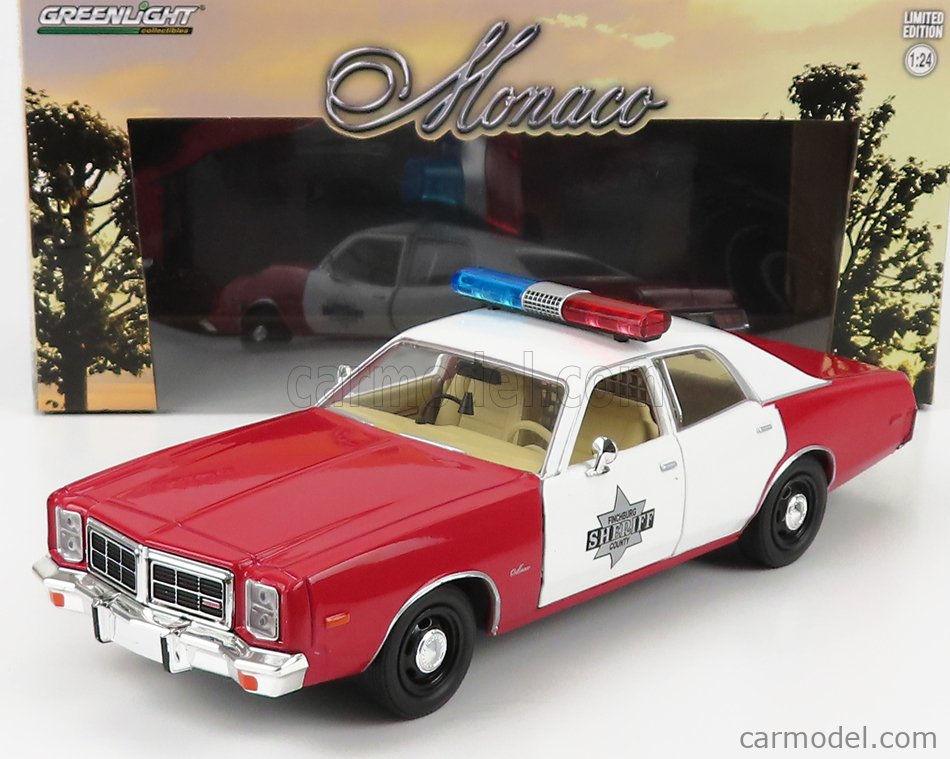 GREENLIGHT 84106 Scale 1/24 | DODGE MONACO POLICE FINCHBURG 1977 RED WHITE