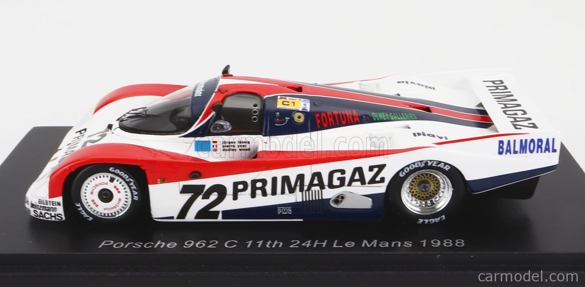 SPARK-MODEL S9874 Scale 1/43 | PORSCHE 962C 2.8L TEAM PRIMAGAZ COMPETITION N 72 24h LE MANS 1988 ...