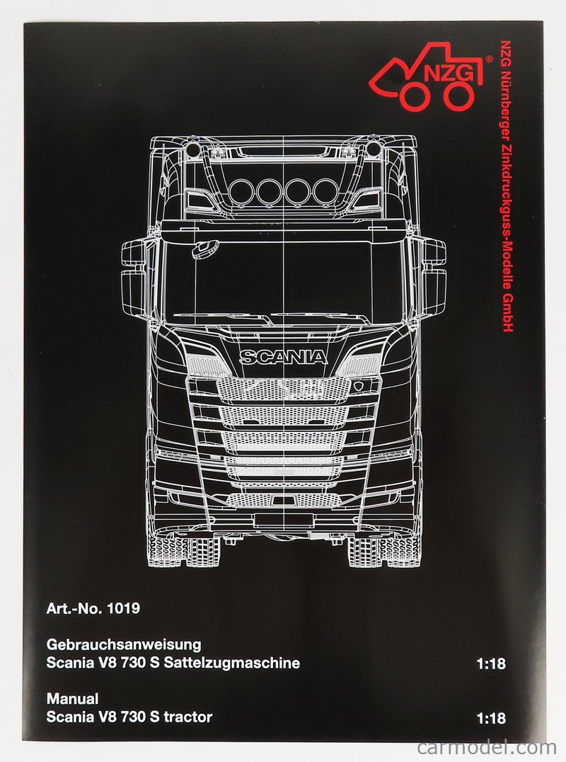 NZG LX10190055-1019/55 Scale 1/18 | SCANIA S730 V8 TRACTOR TRUCK 2-ASSI ...