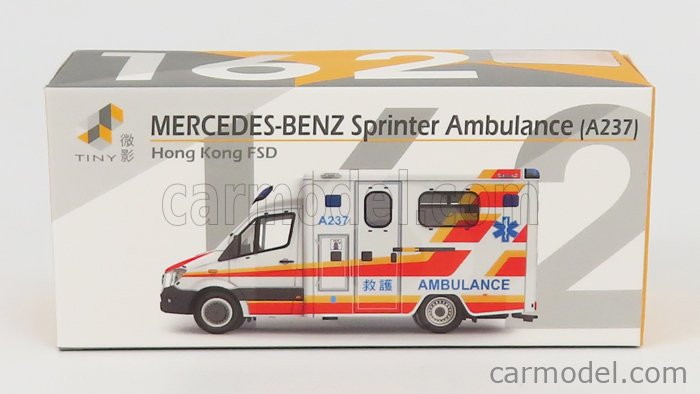 TINY TOYS ATC65079 Scale 1/76 | MERCEDES BENZ SPRINTER VAN AMBULANCE 2018 WHITE RED ORANGE
