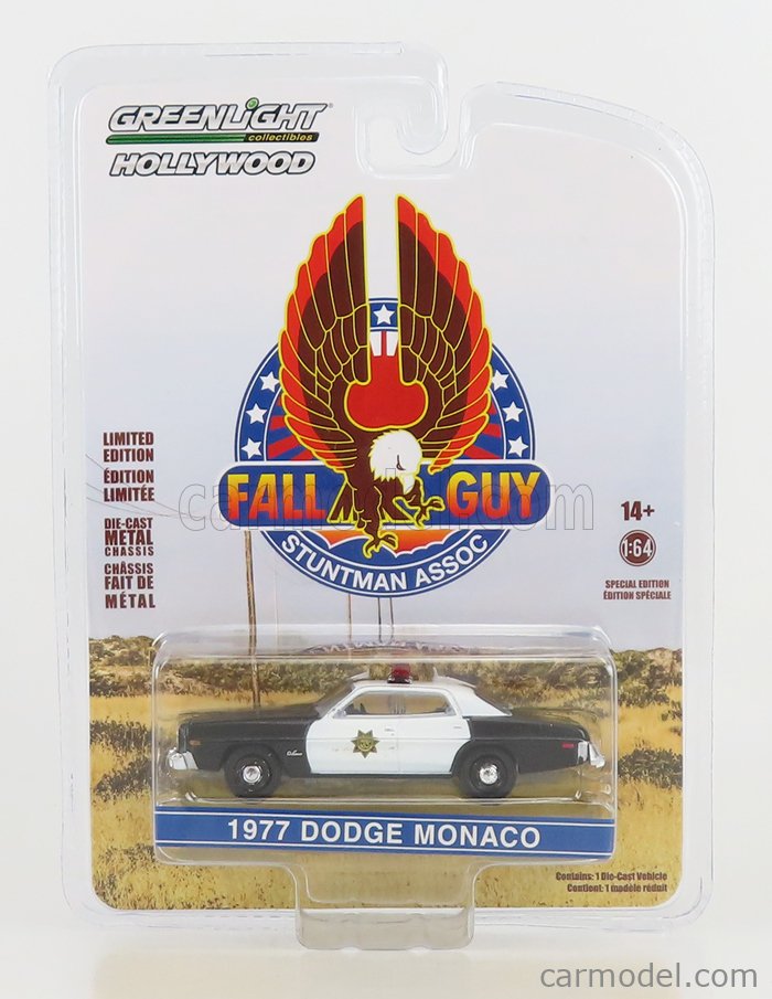 GREENLIGHT 44965D Scale 1/64 | DODGE MONACO POLICE 1977 BLACK WHITE