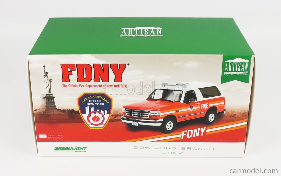 GREENLIGHT 19118 Escala 1/18 | FORD USA BRONCO FDNY NEW YORK FIRE ...