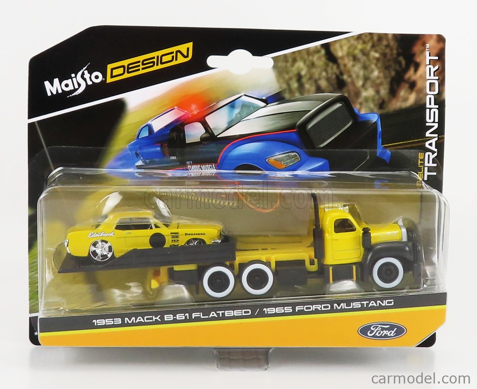 MAISTO 15055-18775Y Масштаб 1/64 | MACK B-61 RAMP TRUCK WITH FORD USA ...