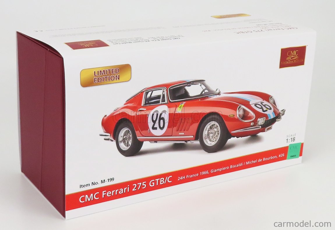 CMC M199 Scale 1/18 | FERRARI 275 GTB 3.3L V12 COMPETIZIONE TEAM ED ...
