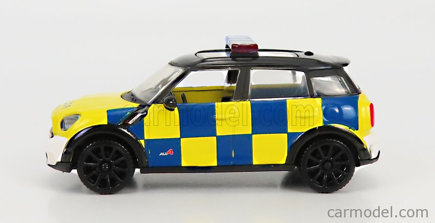 MOTOR-MAX 79490 Scale 1/43 | MINI COOPER COUNTRYMAN POLICE 2011 YELLOW BLUE