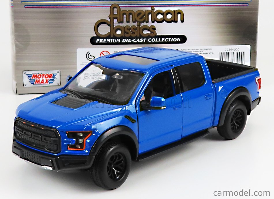 MOTOR-MAX 79344B Scale 1/24 | FORD USA F-150 PICK-UP RAPTOR 2017 BLUE