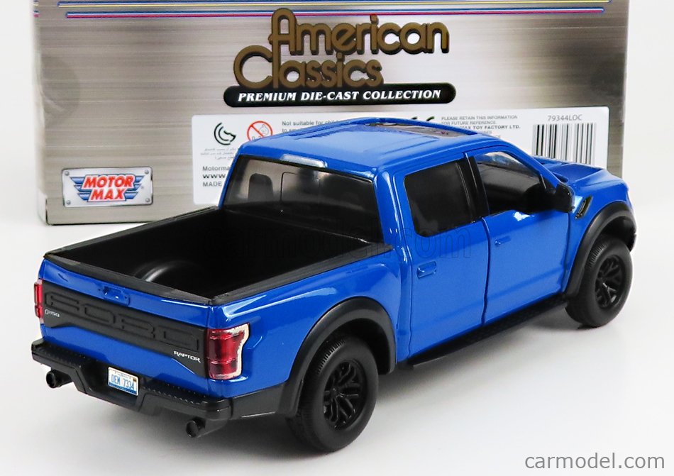 MOTOR-MAX 79344B Scale 1/24 | FORD USA F-150 PICK-UP RAPTOR 2017 BLUE
