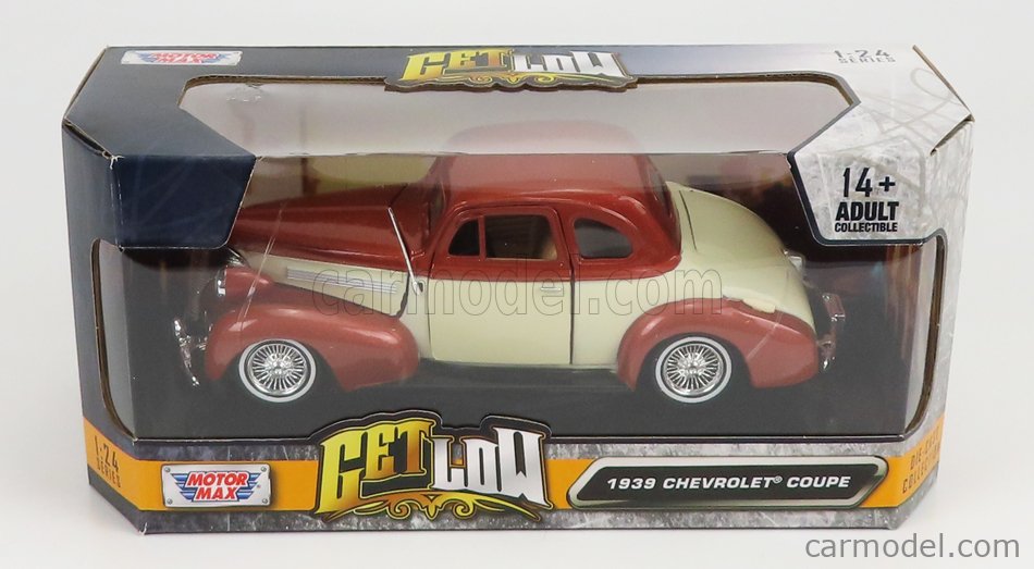 MOTOR-MAX 79028 Scale 1/24 | CHEVROLET COUPE CUSTOM 1939 BROWN CREAM