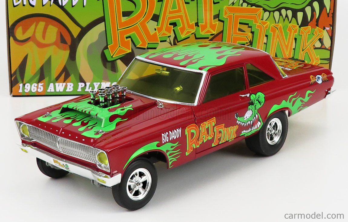 ACME-MODELS A1806508 Scale 1/18 | PLYMOUTH AWB BIG DADDY RAT FINK 1965 RED GREEN