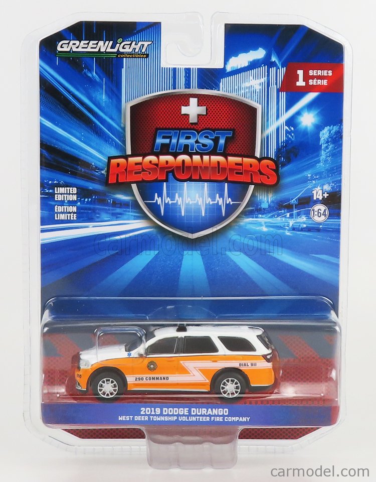 GREENLIGHT 67040D Scale 1/64 | DODGE DURANGO VOLUNTEER FIRE ENGINE 2019 ...