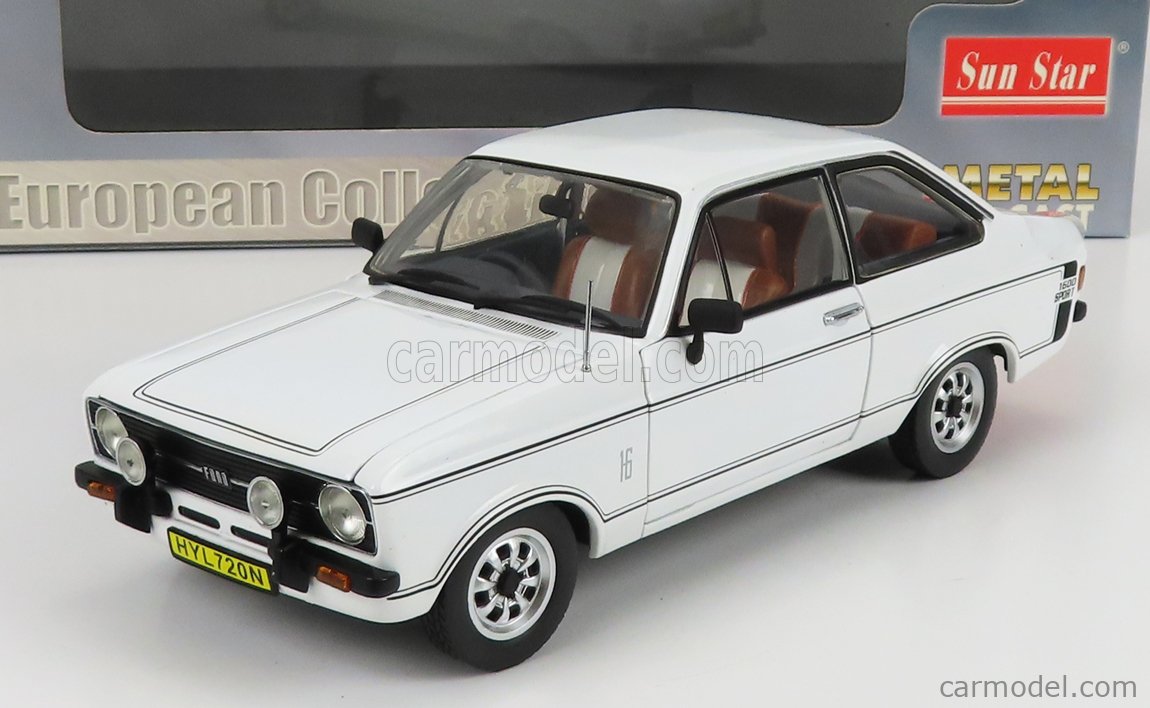 SUN-STAR 04612 Scale 1/18 | FORD ENGLAND ESCORT MKII 1600 SPORT 1975 WHITE