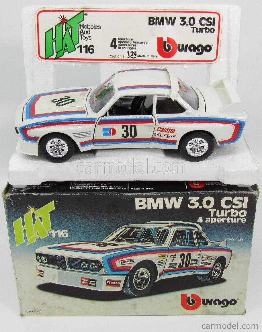 BURAGO 0116 Masstab: 1/24 | BMW 3.0 CSI TURBO N 30 RACING 1975 WHITE