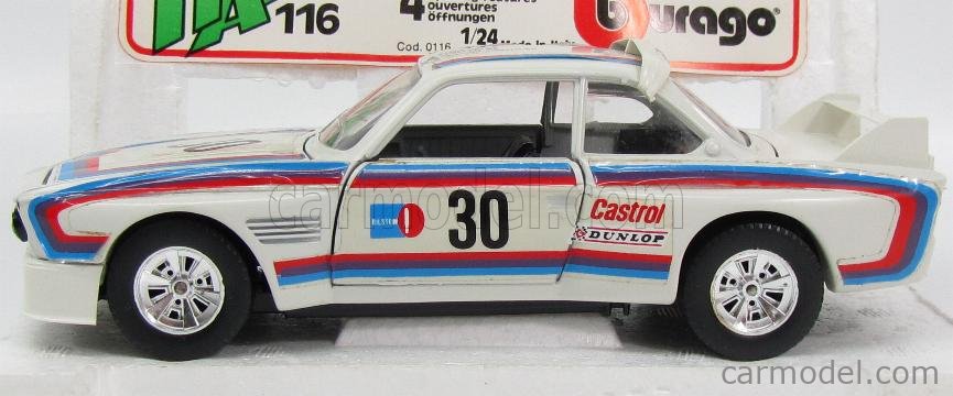 BURAGO 0116 Scale 1/24 | BMW 3.0 CSI TURBO N 30 RACING 1975 WHITE