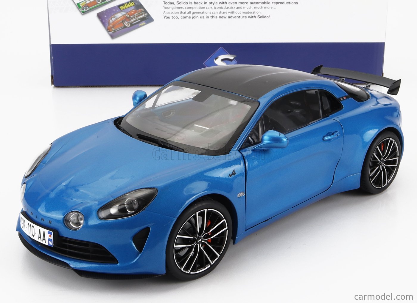 SOLIDO 1801622 Scale 1/18 | ALPINE ALPINE A110S COUPE PACK AERO 2022 BLUE