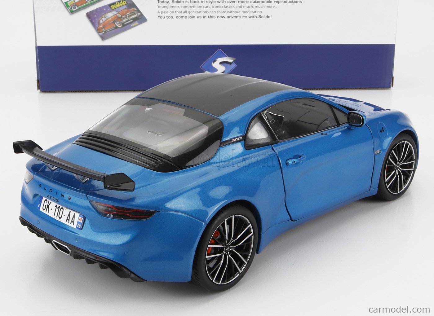 SOLIDO 1801622 Scale 1/18 | ALPINE ALPINE A110S COUPE PACK AERO 2022 BLUE