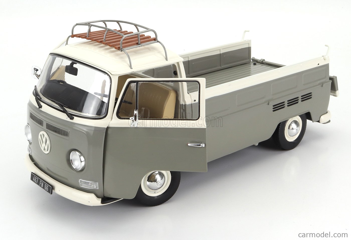 SOLIDO 1809402 Scale 1/18 | VOLKSWAGEN T2 PICK-UP 1968 GREY