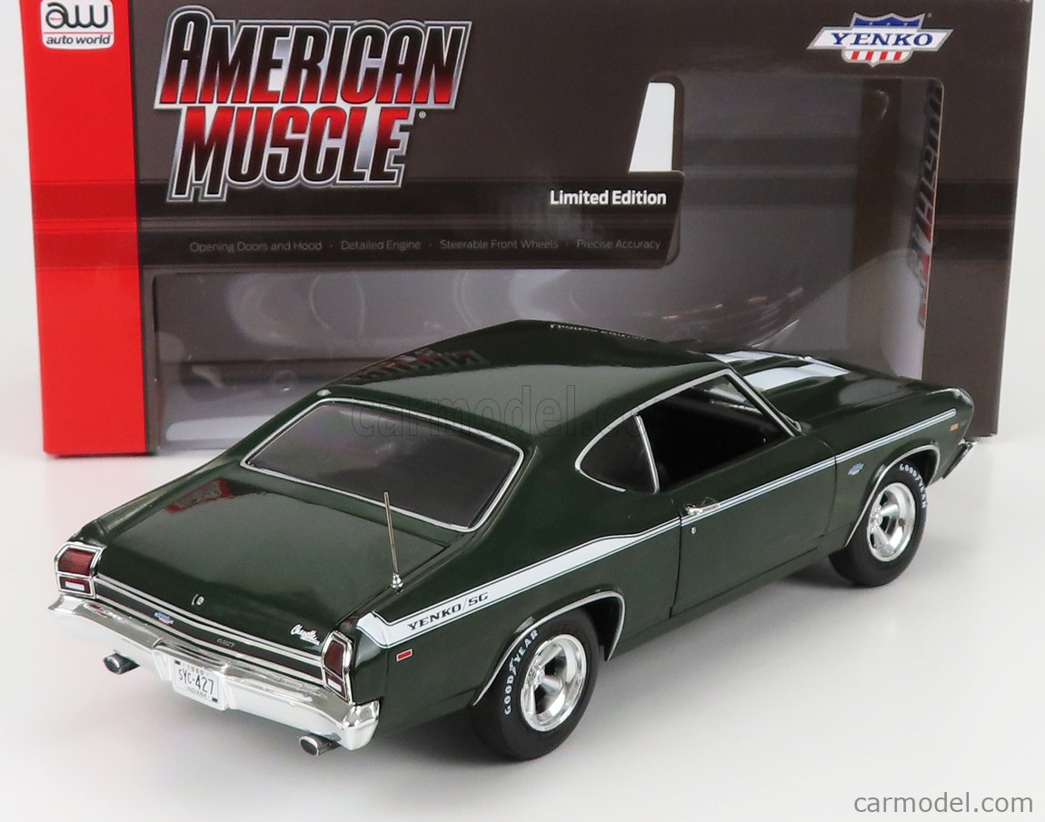 AUTOWORLD AMM1283/06 Scale 1/18 | CHEVROLET CHEVELLE YENKO COUPE 1969 GREEN