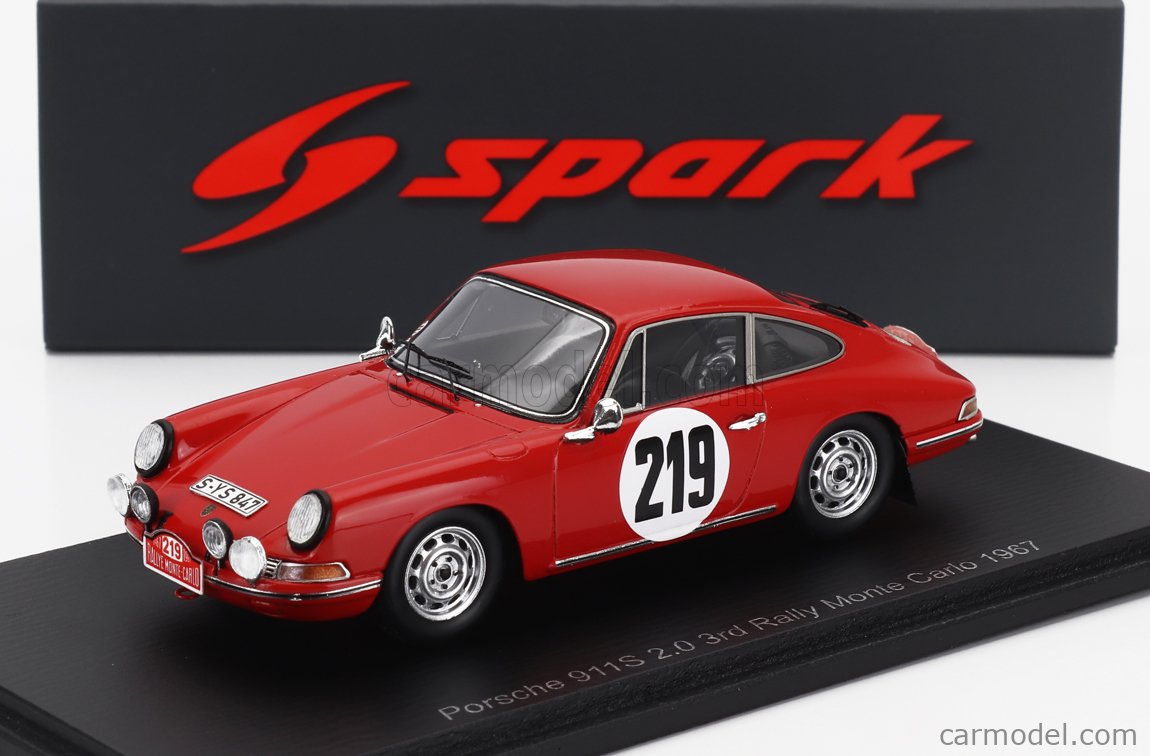 SPARK-MODEL S6607 Scale 1/43 | PORSCHE 911S 2.0L COUPE N 219 3rd RALLY ...