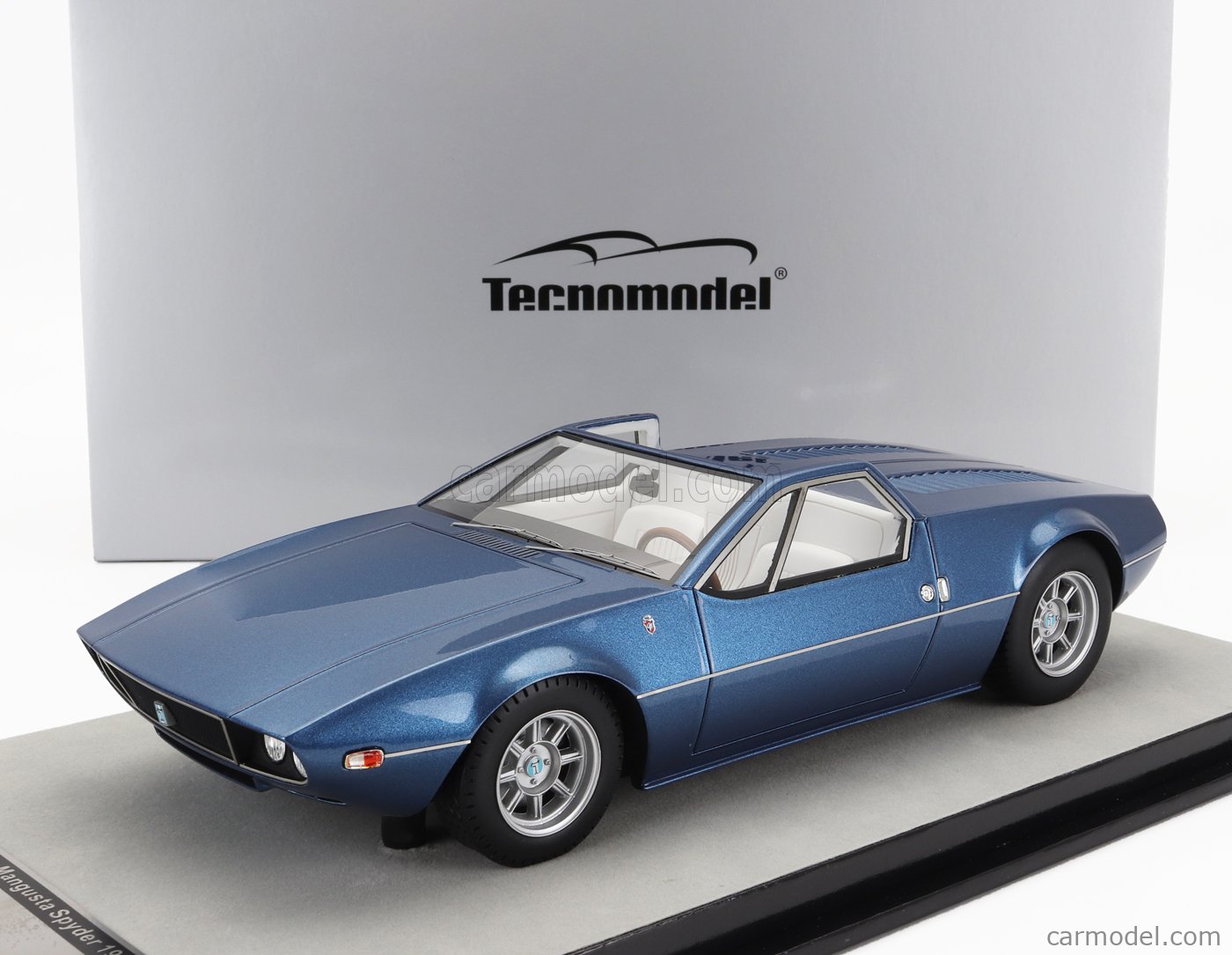 TECNOMODEL TM18-269D Scale 1/18 | DE TOMASO MANGUSTA SPIDER 1986 BLUE MET