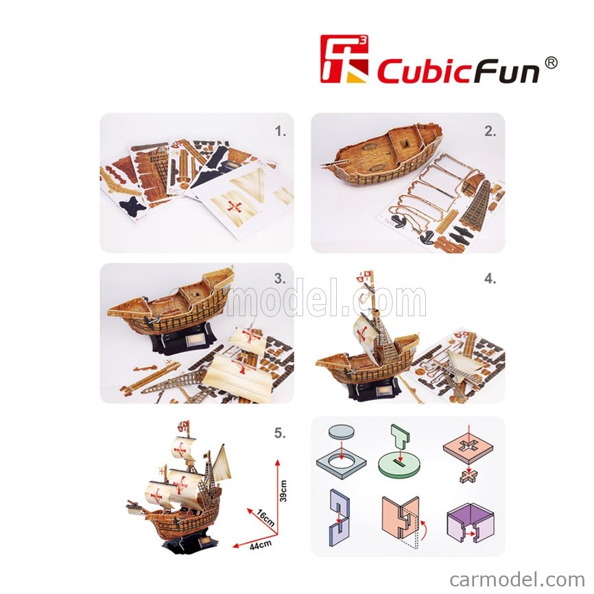 CUBICFUN CF T4008H Scale / | PUZZLE KIT 3D IN FOAM BOAT SANTA MARIA ...