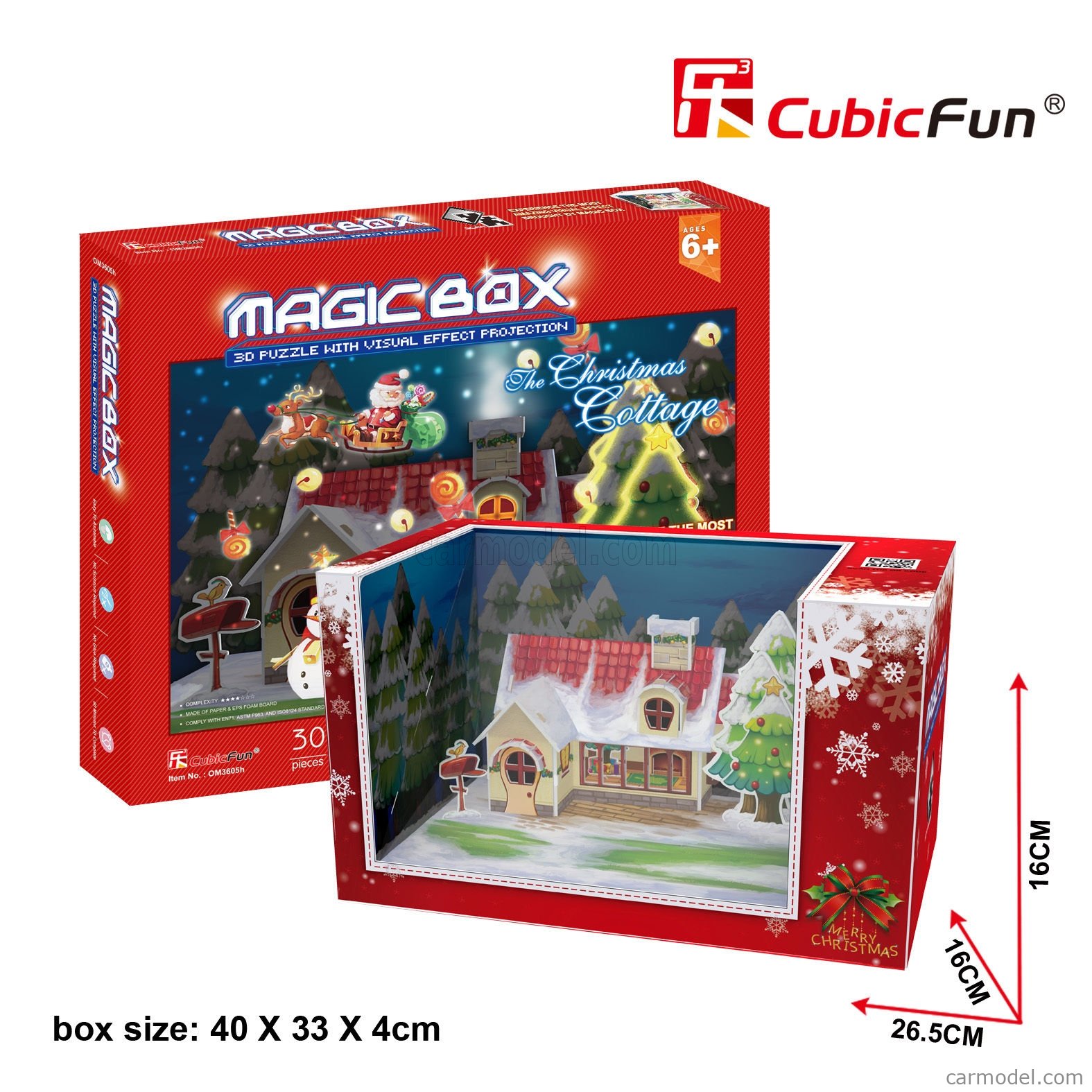 CUBICFUN CF OM3605H Echelle / | PUZZLE KIT 3D IN FOAM CHRISTMAS MAGIC ...