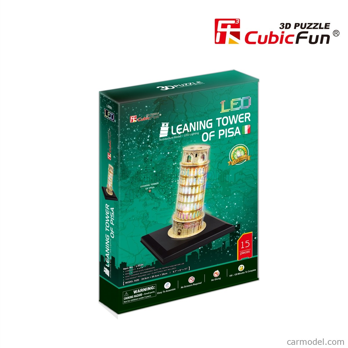 CUBICFUN CF L502H Scale / | PUZZLE KIT 3D IN FOAM TORRE DI PISA CON LUCI A LED CM. 20.4x24.8x28 ...