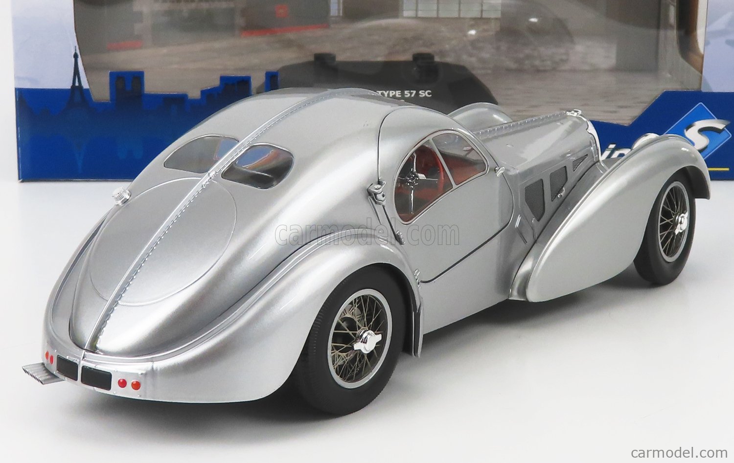 SOLIDO 1802105 Scale 1/18 | BUGATTI TYPE 57SC ATLANTIC 1937 SILVER