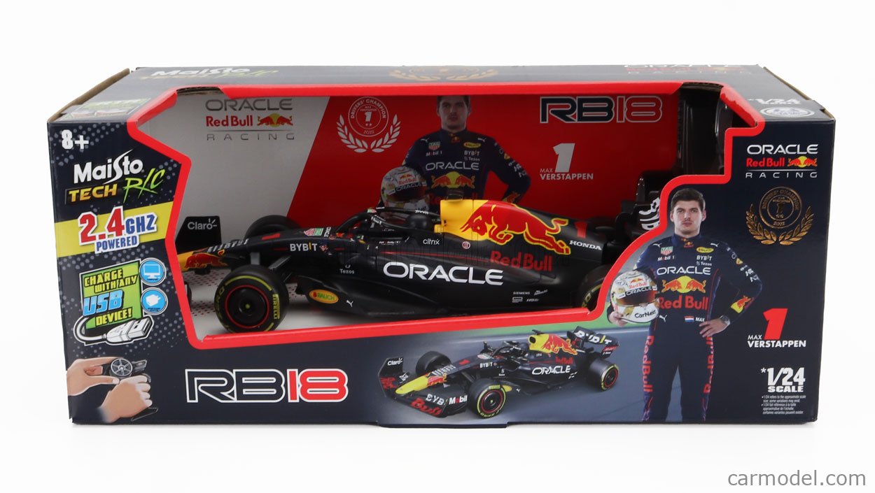 MAISTO 82356V-RC Scale 1/24 | RED BULL F1 RB18 TEAM ORACLE RED BULL RACING N 1 WORLD CHAMPION ...