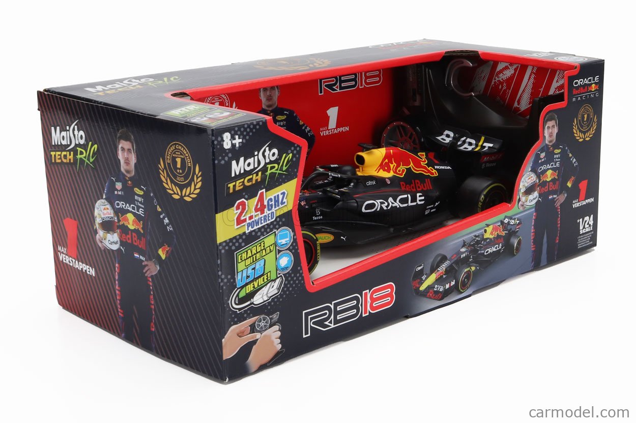 MAISTO 82356V-RC Scale 1/24 | RED BULL F1 RB18 TEAM ORACLE RED BULL RACING N 1 WORLD CHAMPION ...