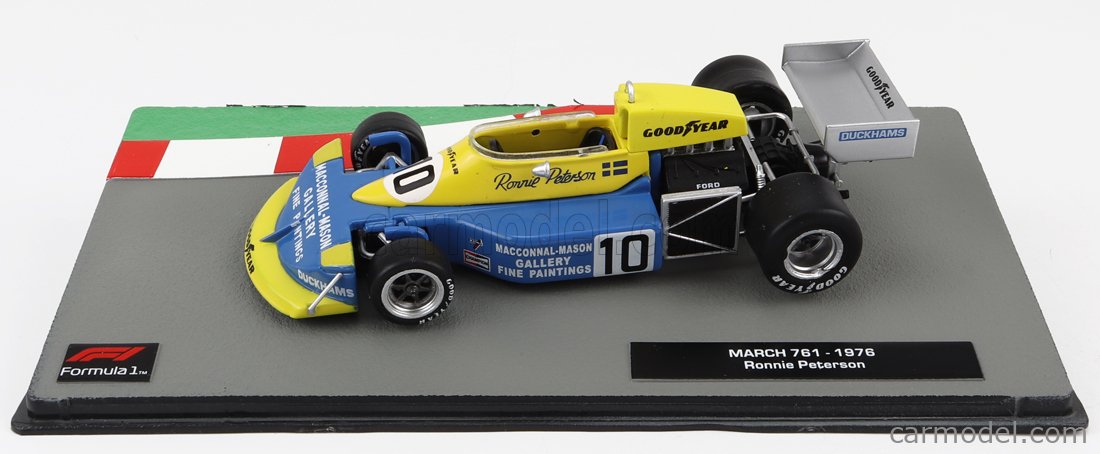 EDICOLA F1THECARCOLL118 Scale 1/43 | MARCH F1 761 N 10 SEASON 1976 RONNIE PETERSON BLUE YELLOW